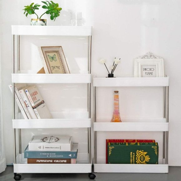 Storage & Organization | 4 Tier Slim Storage Cart Narrow Shelving Unit ...